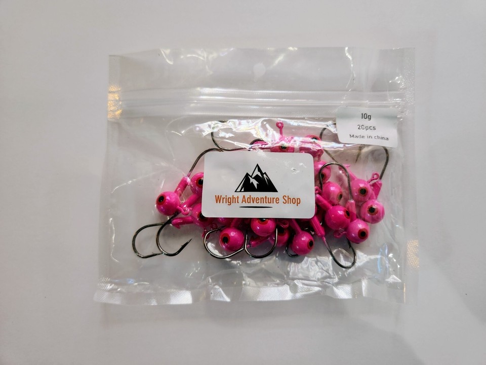 (25) Pink Round Lead Fishing Lure Jig Heads 1/32 1/16 1/8 1/4 3/8 1/2 3 ...