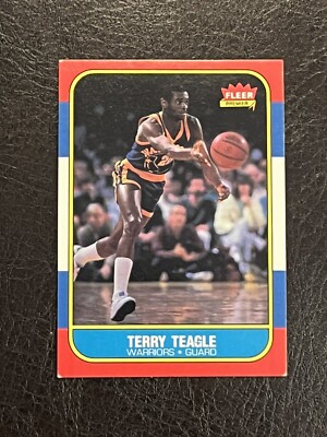 1986-87 Fleer Basketball Terry Teagle #107 EX-NM Rookie RC Golden St ...