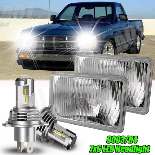 Pair For 82-93 Chevy S10 Blazer GMC S15 7x6" Projector LED Headlights ...