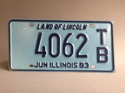 Illinois Vintage 1993 Trailer License Plate, 4062 TB, Very Good ...