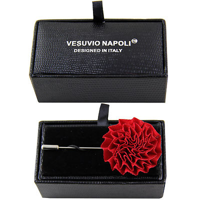New in box Men's Suit chest buckle brooch Red flower lapel pin formal ...