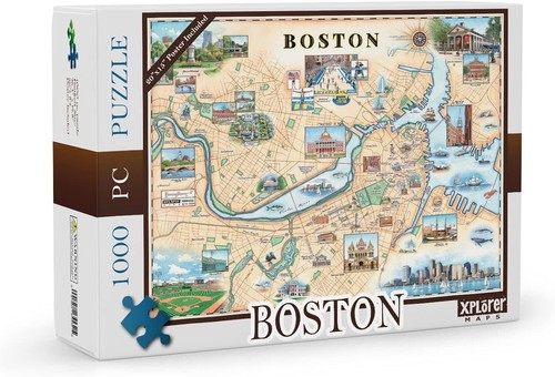 Boston 1000 Piece Jigsaw Puzzle Xplorer Maps New | eBay