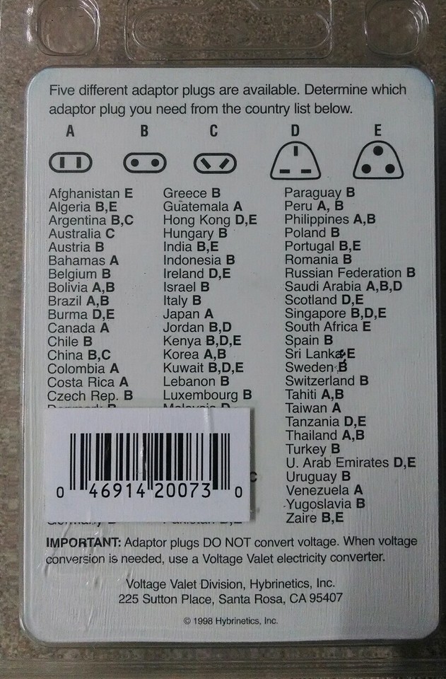 Bahamas, Belize, Bolivia, Brazil, Japan, Korea Taiwan to U.S. Plug ...