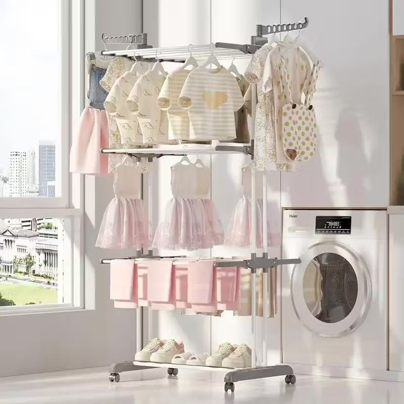 4 Tier Foldable Clothes Airer Rack Indoor Outdoor Dryer Laundry Dry ...