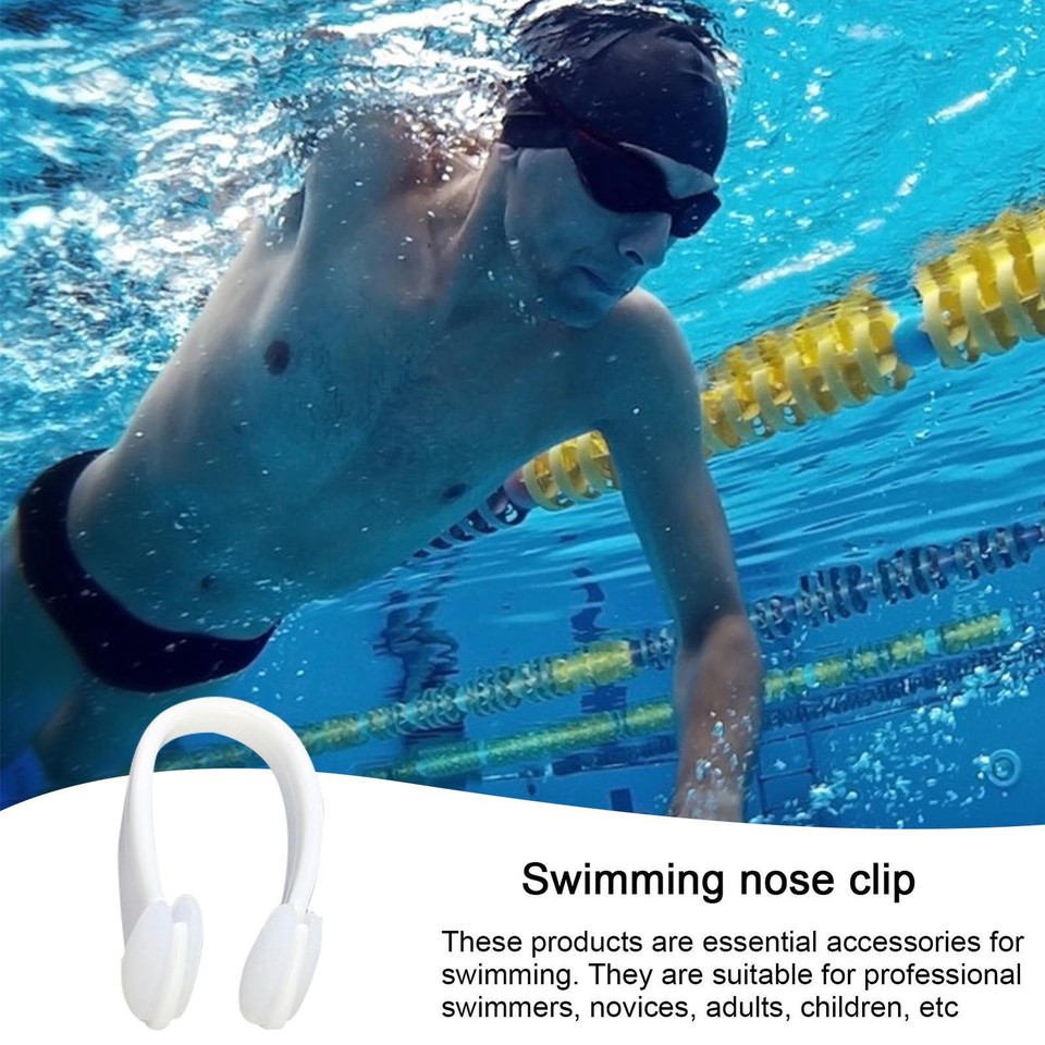 2 x Silicone Waterproof Swim Nose Clip Random Colour Adults Kids Unisex ...