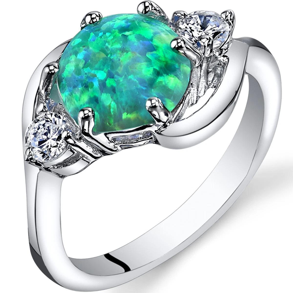 Green Opal Engagement Ring