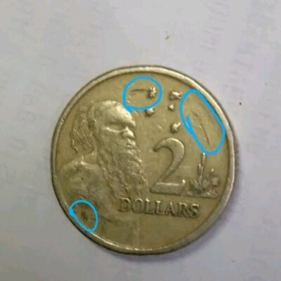 TRUE RARE 1988 Australian $2 COIN HH RDM Initials Circulated Round ...