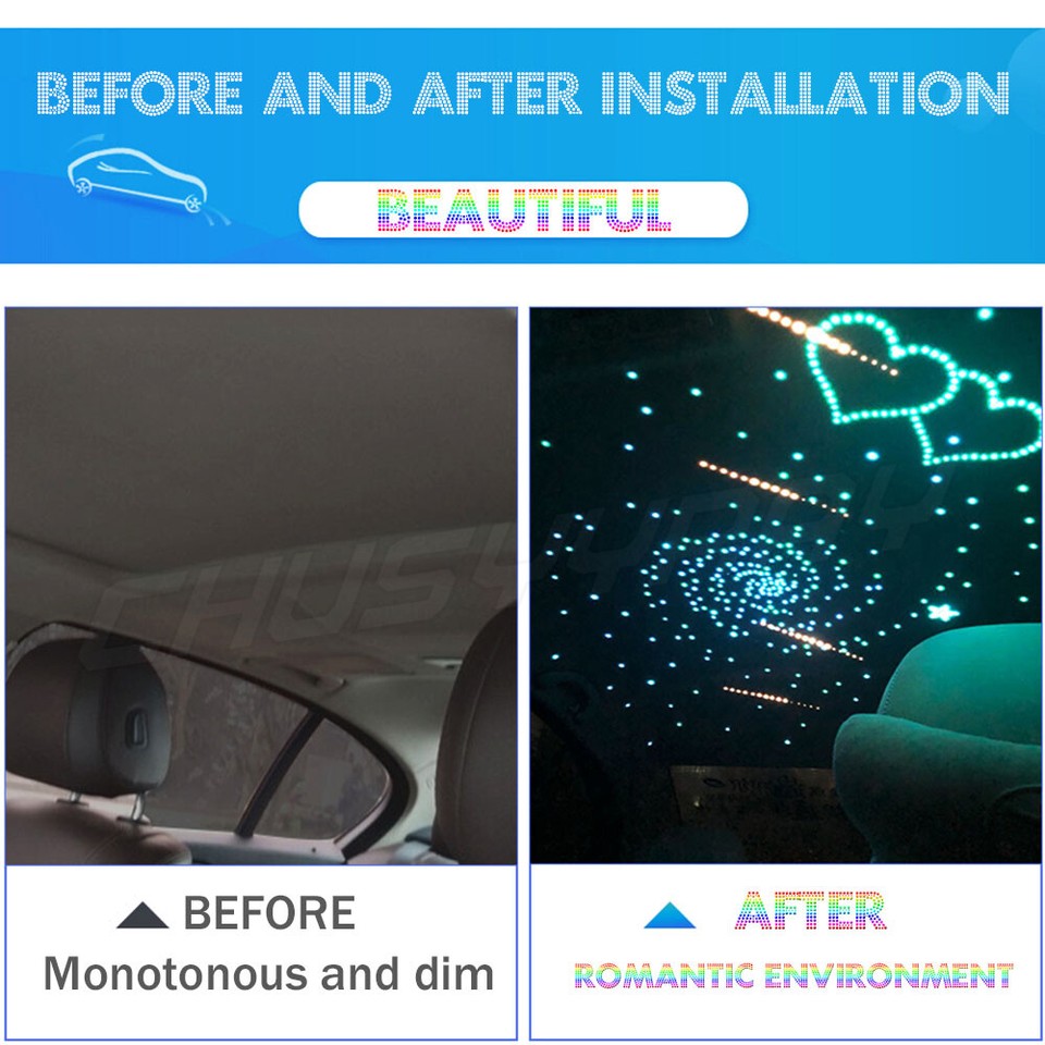 300pc Car Home Headliner Star Light kit Roof Twinkle Ceiling Lights ...
