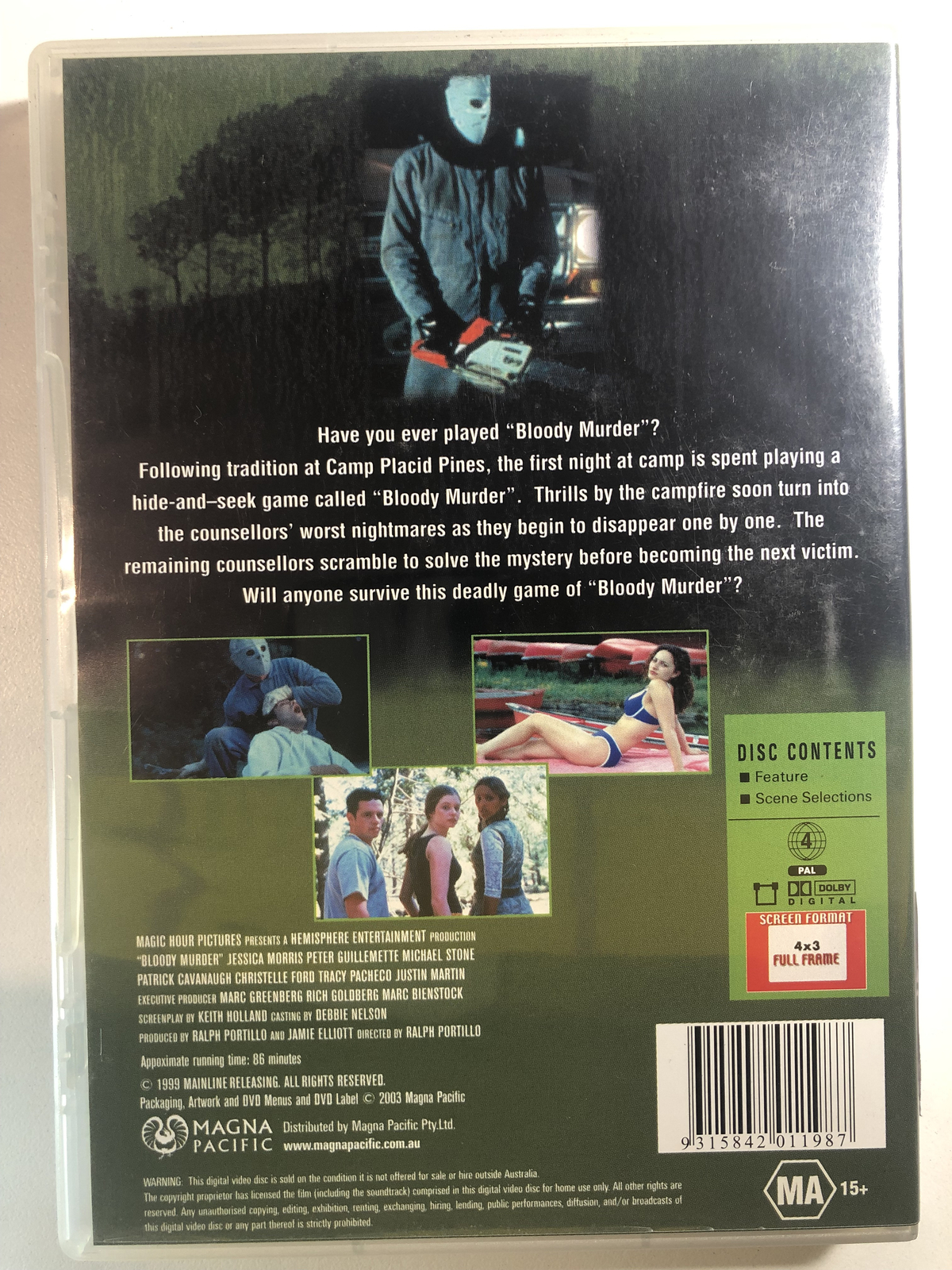 Bloody Murder (DVD 2000) Region 4 Jessica Morris, Peter Guillemette ...