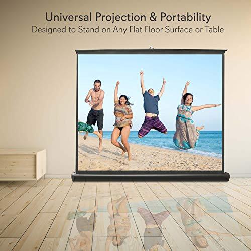 Pyle 50" Portable Projector Screen - Floor Standing Roll-Up Tripod ...