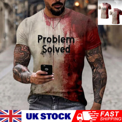 Bloody Shirt Problem Solved Halloween Bloody Cloth Men Horror T-shirts ...