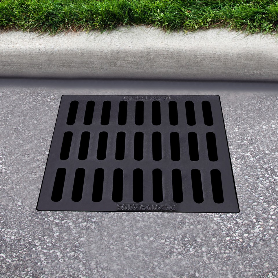 Outdoor Drain Cover, 19.7*19.7" Cast Iron Drain Sewer Grate for Catch ...