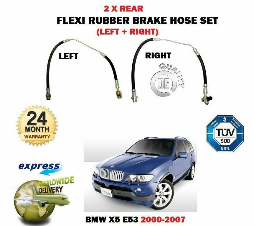 FOR BMW X5 E53 2000-2007 NEW 2 X REAR LEFT + RIGHT RUBBER FLEXI BRAKE ...