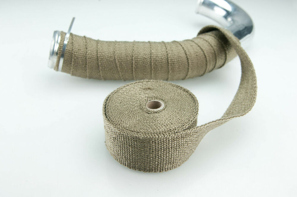 EXHAUST TITANIUM HEADER WRAP TAPE Heat Protection 2000F 15m X 50mm +10 ...