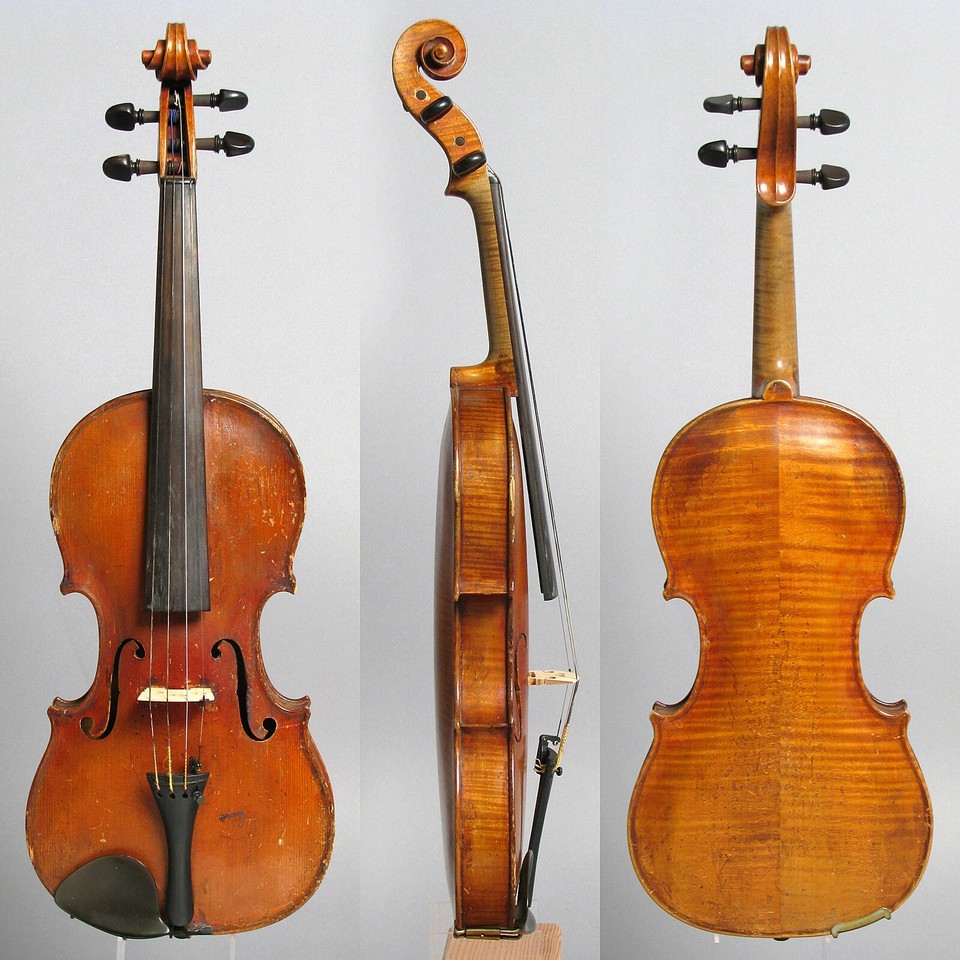 Vintage / Antique 1800s Full-Size 4/4 Violin with Nice Tiger Maple ...