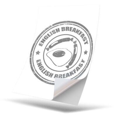 1 x Vinyl Sticker A4 - BW - English Breakfast Cafe Restaurant #40676 ...