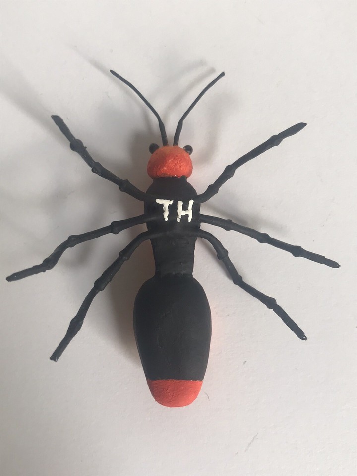 Handmade Hand-painted 3" Orange Velvet Ant Cow Killer Insect Figurine ...