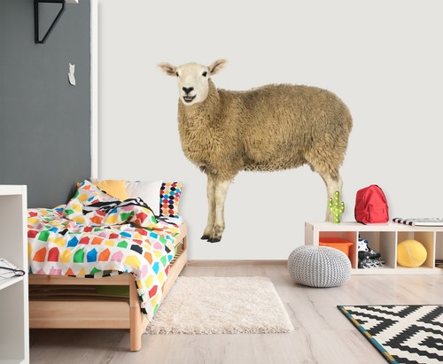 3D Sheep Wool A64 Animal Wallpaper Mural Poster Wall Stickers Decal Zoe ...