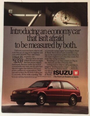 Isuzu I-Mark RS 1989 Vintage Print Ad 8x11 Inches Wall Decor | eBay