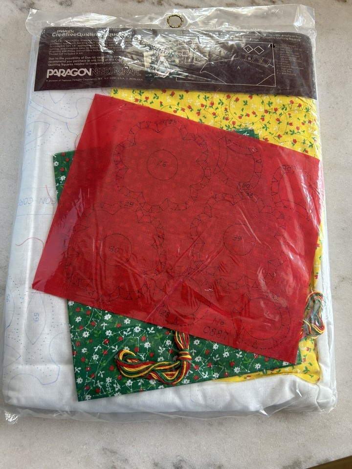 Vintage 1981 Paragon Creative Quilting Squares Kit Hearts and Flowers ...