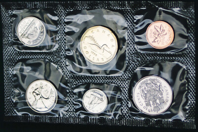 1990 Canada Prooflike PL set - 6 perfect coins orig envelope and ...