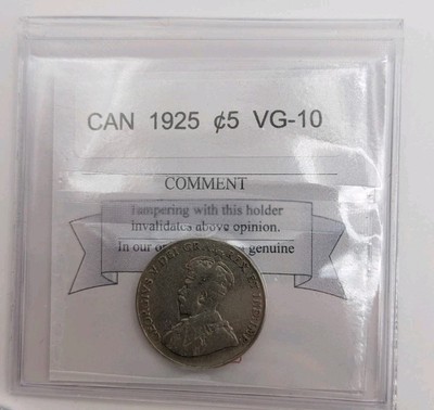 1925 - Canadian Nickel - King George V - Key Date Coin - VG U48 | eBay