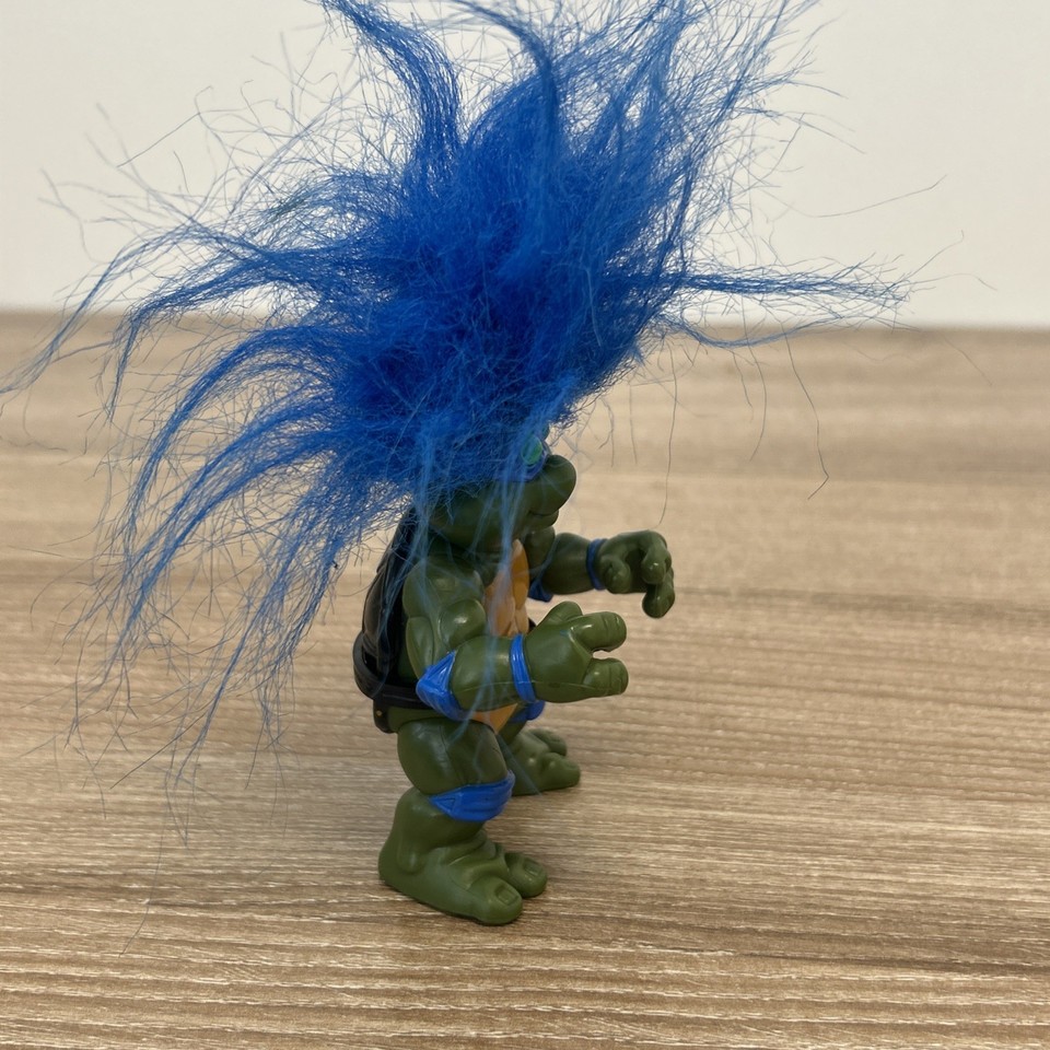 Teenage Mutant Ninja Turtles TMNT TROLLS Troll Leonardo Blue Hair Toy ...