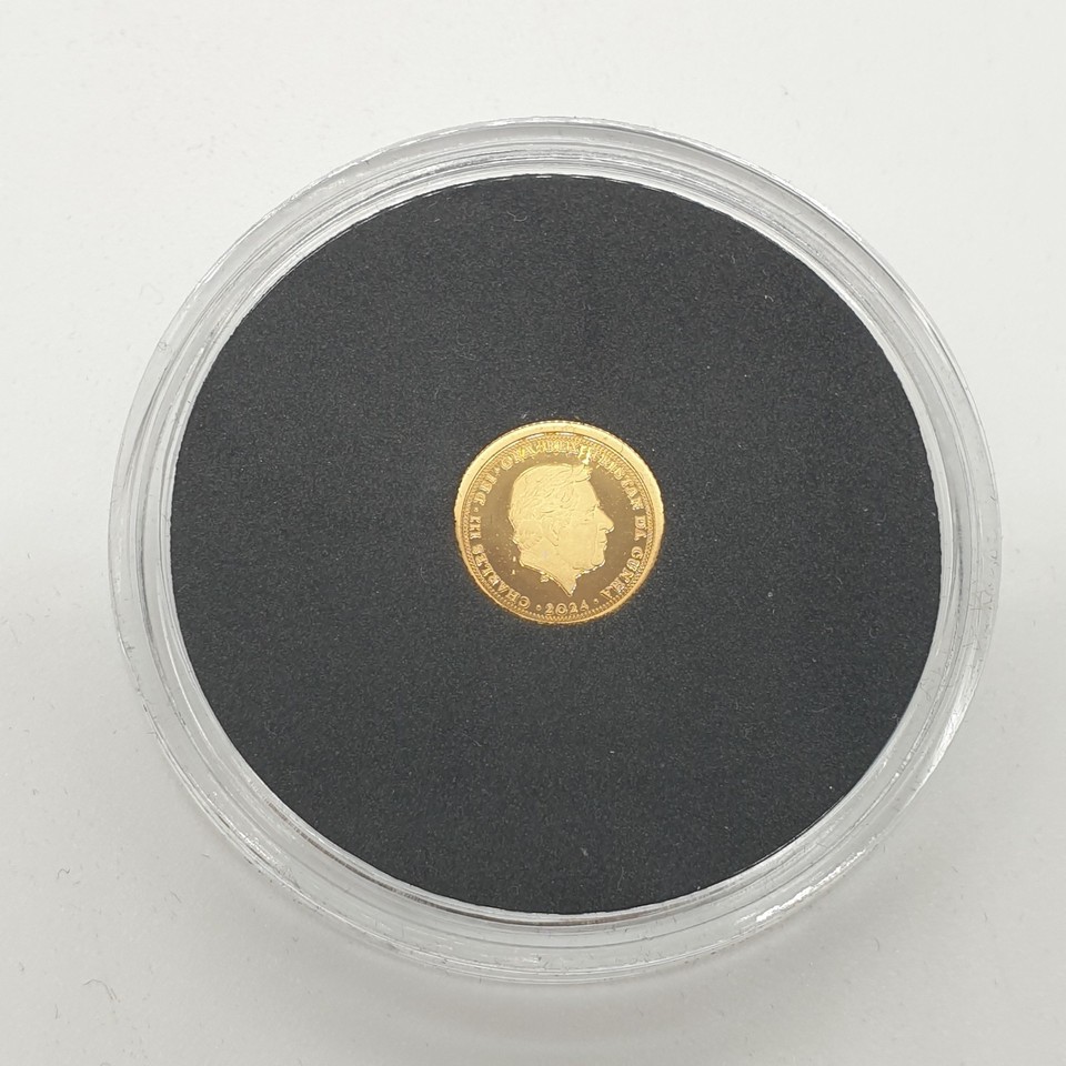 2024 Harrington & Byrne 0.5g 24ct Gold £5 Coin + COA King Charles III ...
