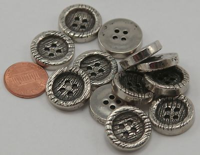 Lot of 12 Shiny Concave Silver Tone Plastic Buttons 3/4" 19mm # 6501 | eBay