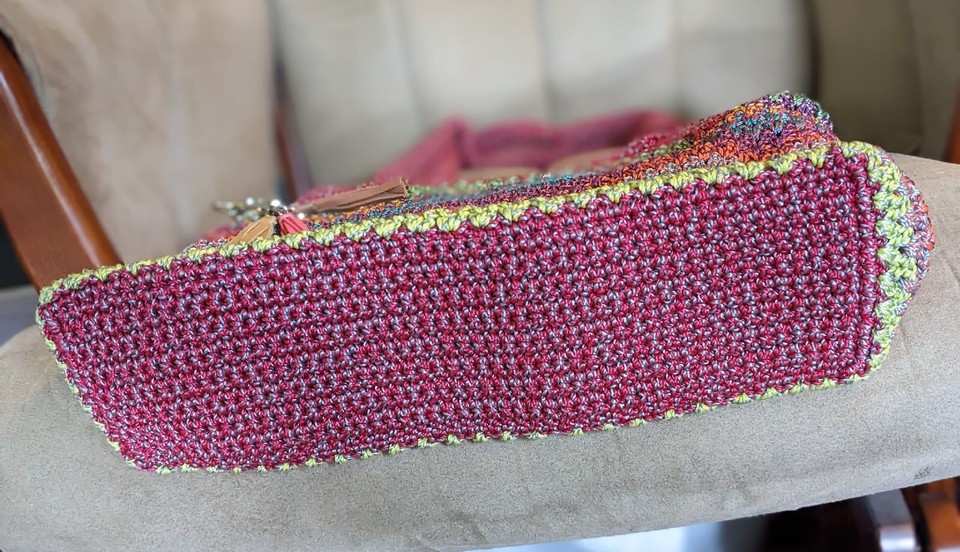 The Sak Boho Multicolored Crochet Rainbow Two Strap Tote Handbag Purse ...