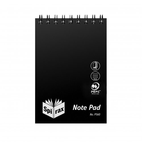Pocket Notebook Spirax P560 112x77mm 96PG 5mm Ruled Black Top Open | eBay