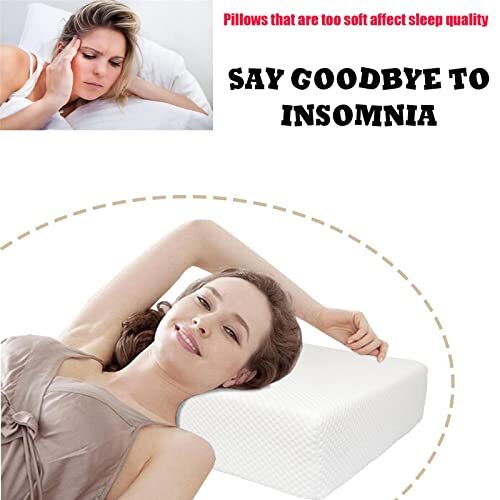 Cube Memory Foam Pillow For Side Sleepers Thickness 4" Ergonomic Memory ...