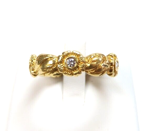 Antique Diamond Unisex Wedding Eternity Band DH 17KY Ring Size 9 UK-R1 ...