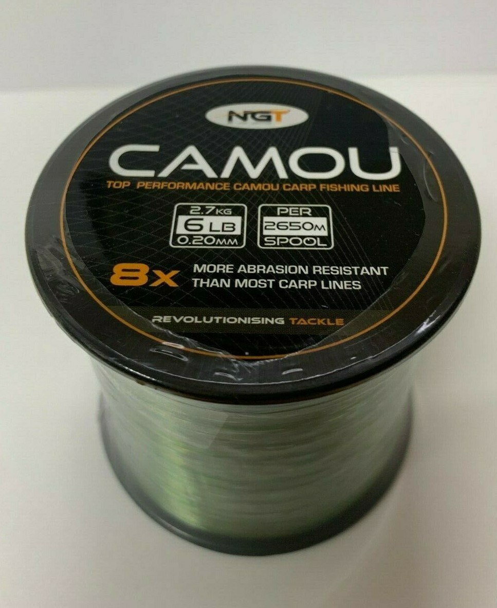 2 X 2650m Camo Bulk Spool Fishing Mono Line 6lb Carp coarse Camou ...