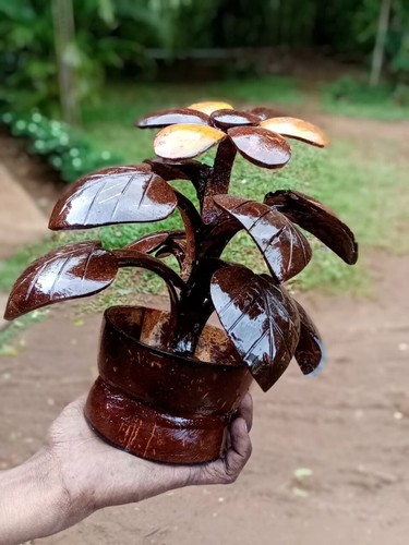 Coconut Shell Flower Vase Handmade Pot Natural Eco Friendly Home Decor ...