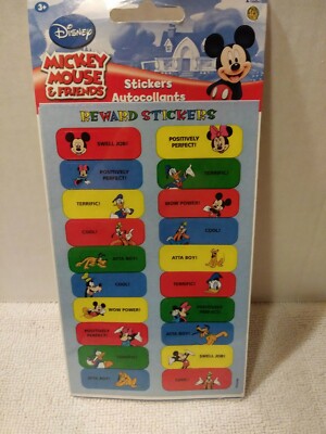 40 Disney Reward Stickers Mickey Mouse Donald Duck Pluto Goofy Minnie ...