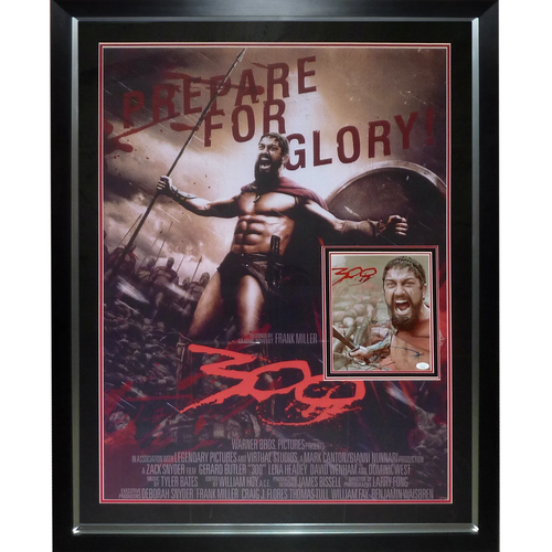 300 Full-Size Movie Poster Deluxe Framed with Gerard Butler Autograph ...