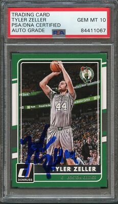 2015-16 Donruss Basketball #18 Tyler Zeller Signed Card AUTO 10 PSA/DNA ...