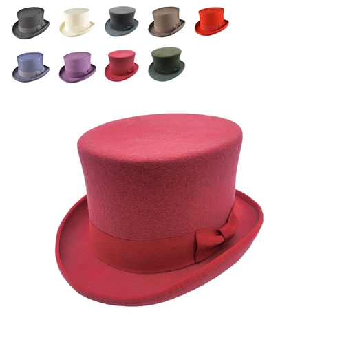 100% Wool Classic Dress Top Hat for Men & Women – Vintage Victorian ...