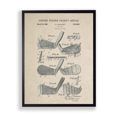 Golf Clubs Patent in Black Frame | eBay