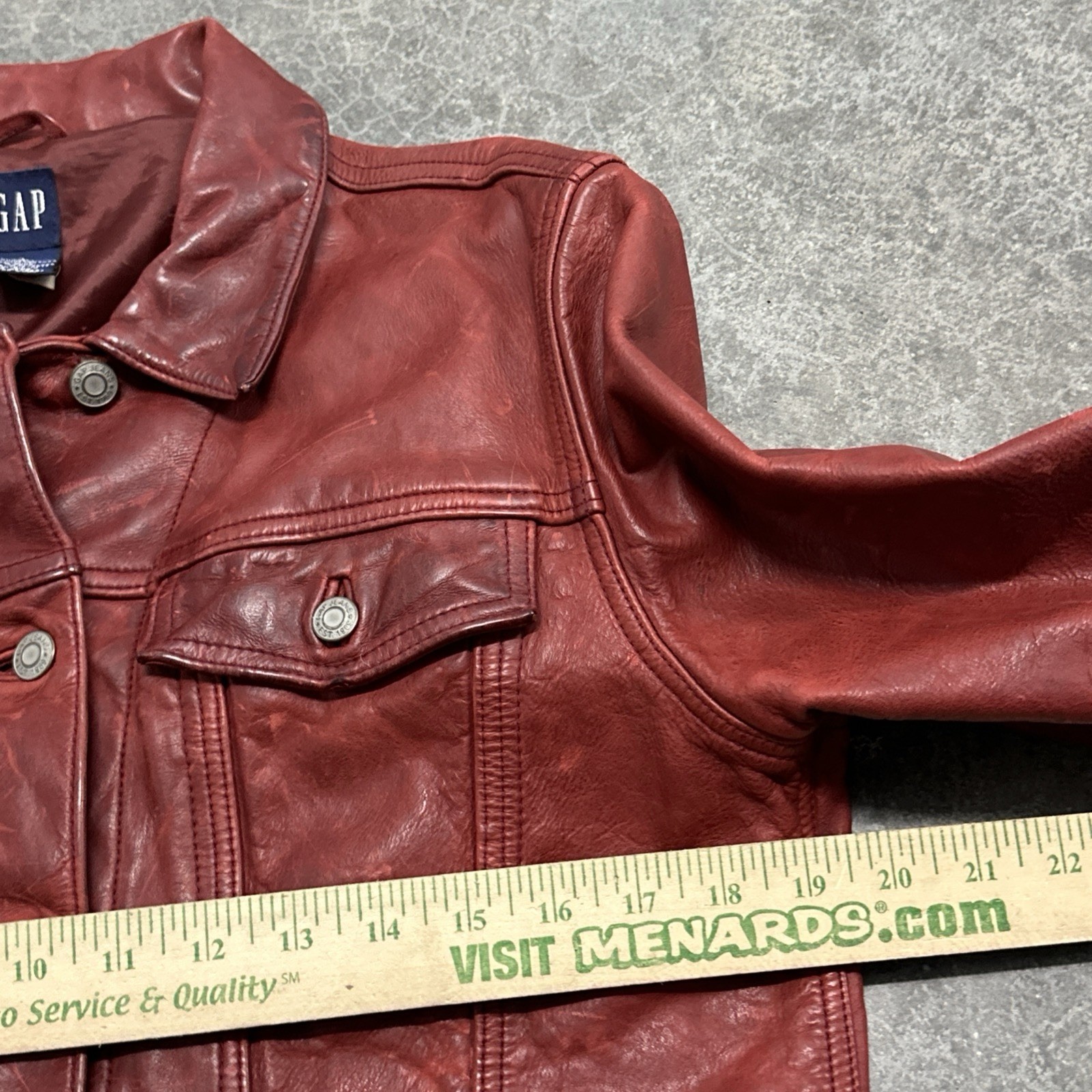GAP Vintage Oxblood Red Distressed Leather Lined Truc… - Gem