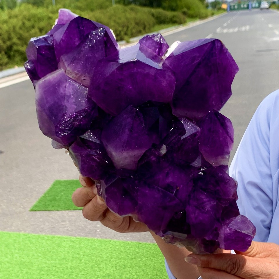 12.45LB Natural Amethyst geode quartz cluster crystal specimen Healing ...