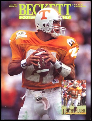 Heath Shuler Rodney Hampton June 1994 Beckett Football Card Magazine ...