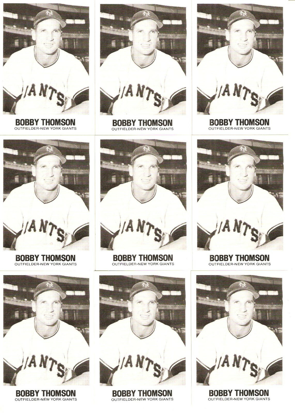 27 CARD BOBBY THOMSON BASEBALL CARD LOT 532 | eBay
