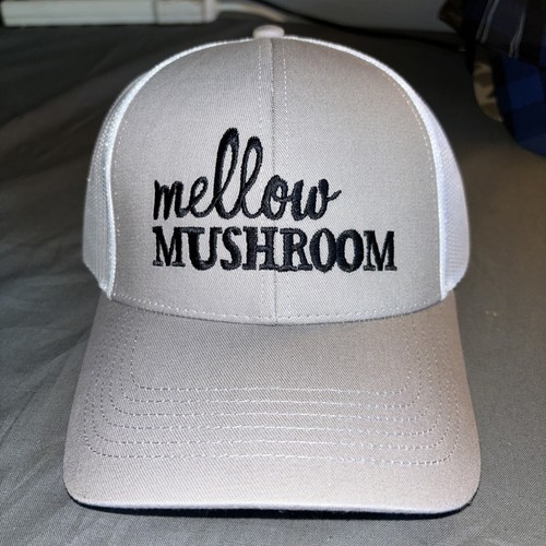 Mellow Mushroom Pizza Gray White SnapBack Trucker Hat Cap NEW With Tags ...