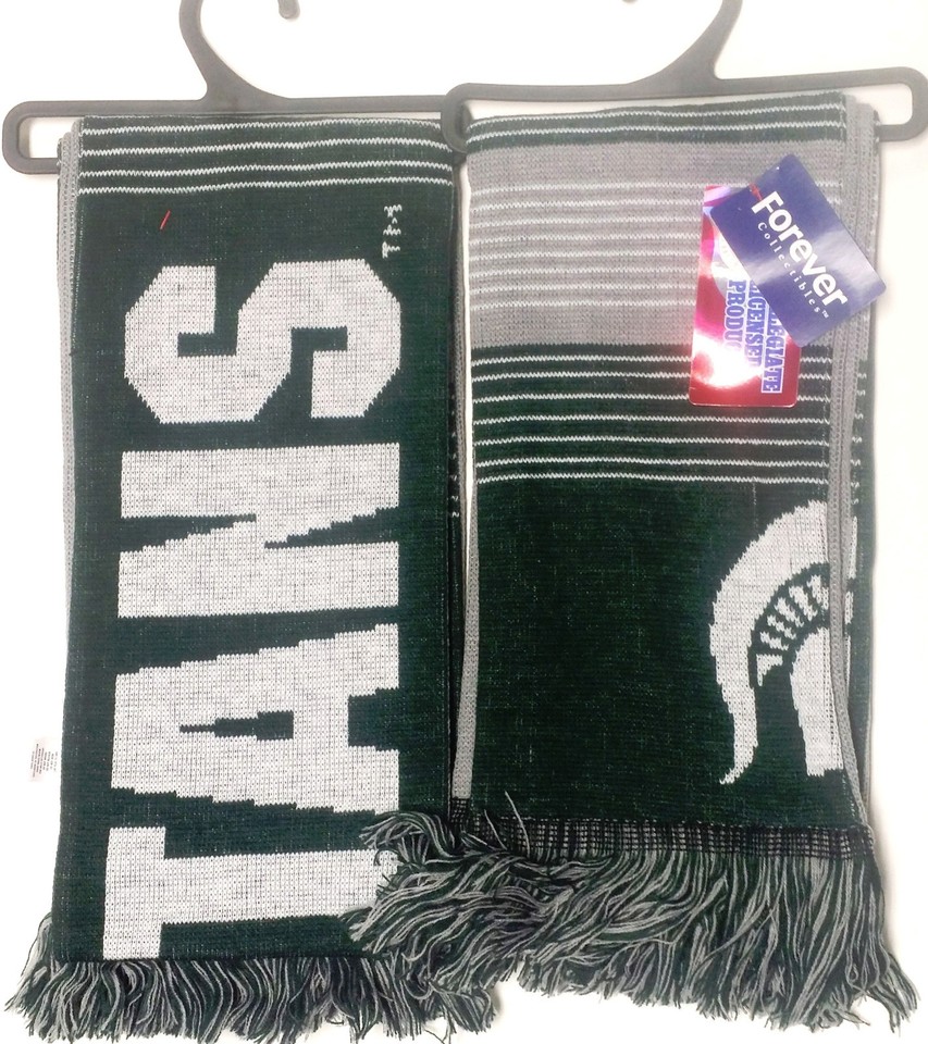Michigan State Scarf Sixty Four Inch Length Reversible with Split Logo ...