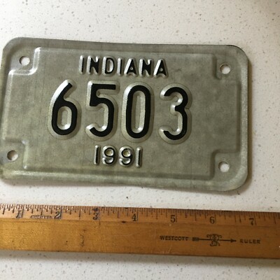 1991 91 INDIANA IN 6503 MOTORCYCLE MC LICENSE PLATE NICE TAG | eBay