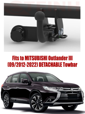 DETACHABLE Tow Bar For Mitsubishi Outlander 12-22 & 13 Pin Bypass Relay ...