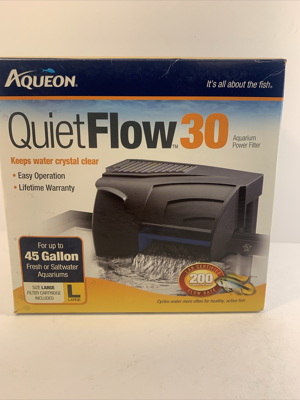 Aqueon QuietFlow LED Pro Aquarium Power Filter 30 for up to 45 Gallon ...