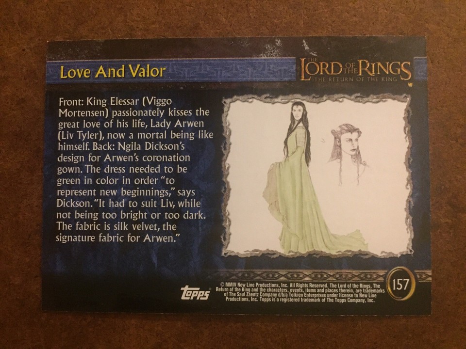Love And Valor 157 Lord Of The Rings Return Of The King Card | eBay